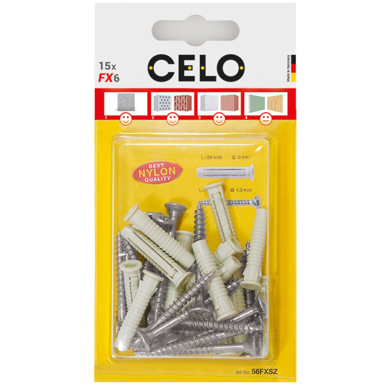 CELO FX univerzális nylon dűbel csavarral - FXSZ
